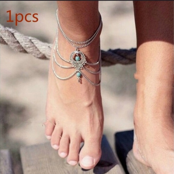 Jewelry | Sexy Turquoise Anklet Silver Ankle Bracelet | Poshmark